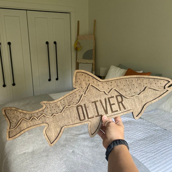 Rainbow Trout Nursery Sign - Fishing Nursery Sign - Fish Sign - Nature ...
