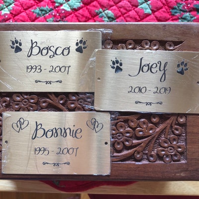 Engraved Solid Brass Plate Picture Frame Art Label Name Tag 4 X 2 With ...