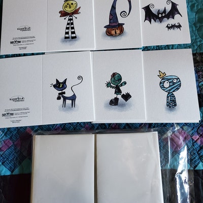 Halloween Greeting Cards tim Burton Inspired Notecard Set 24 Notes With ...