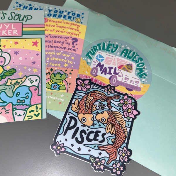 Pisces Vinyl Sticker, Zodiac Sticker, Waterproof, Laptop Sticker ...