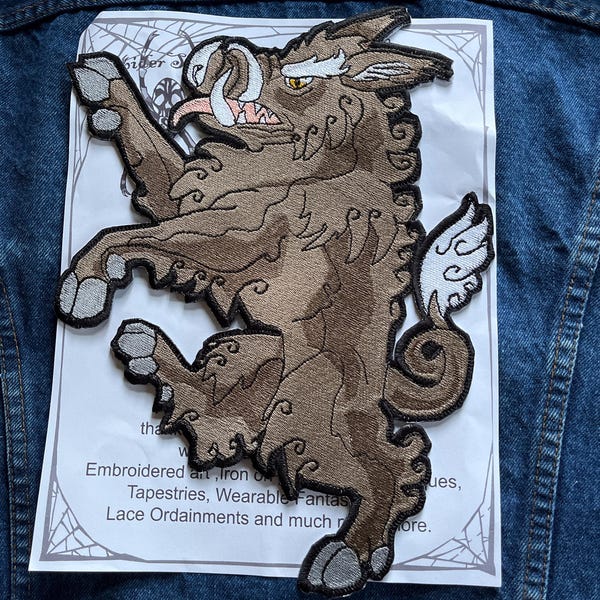 Giant Rampant Boar Heraldic Heraldry Iron on Patch - Etsy