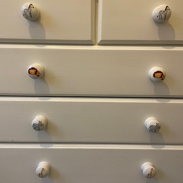 Jungle Animals Drawer Knobs, Drawer Knobs, Furniture Knobs, Children's ...