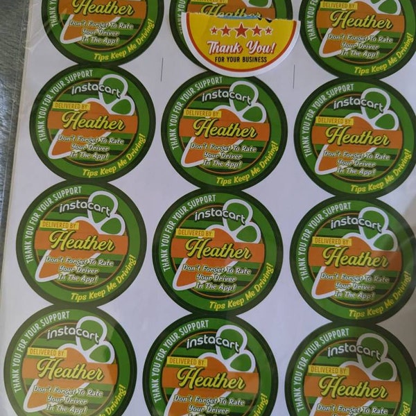 Personalized Uber Eats Labels Delivery Circle Stickers Food Delivery - Etsy