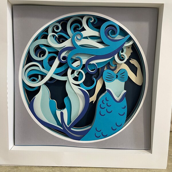 3D MERMAID Svg - TROPICAL Shadow Box - for Cricut - for Silhouette - Etsy