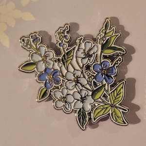 Forget Me Nots Enamel Pin Floral Enamel Pin Blue Flower Enamel Pin ...