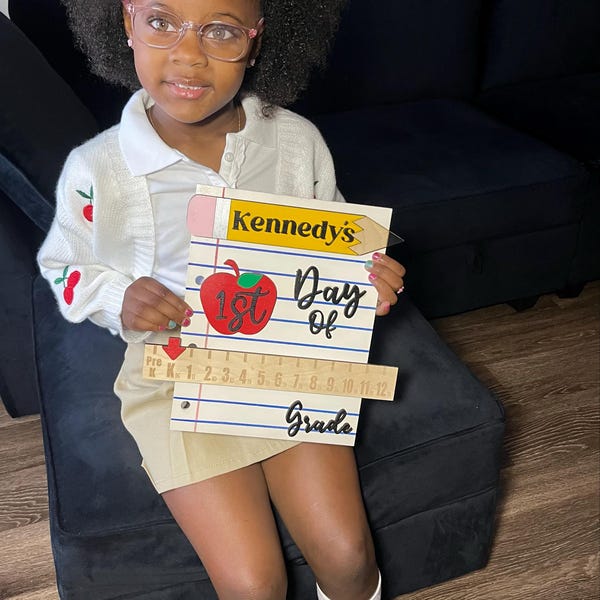 Personalized Back to School Sign, First Day of School Photo Prop ...