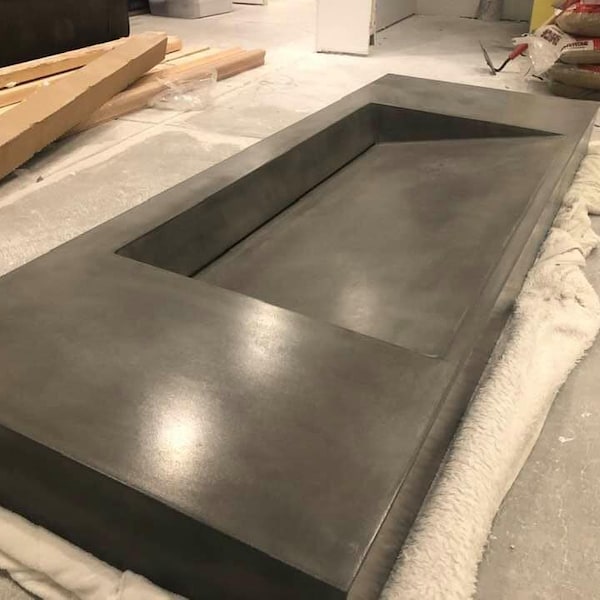 Custom Concrete Sink | Floating Ramp Sink | Handmade Modern Bathroom ...