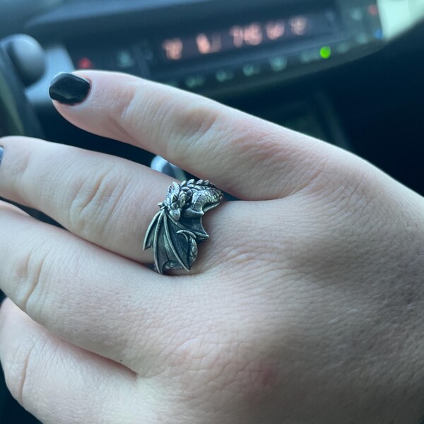 Sterling Silver Ring Bat, Vampire Bat Ring, Gothic Bat Ring, Animal ...