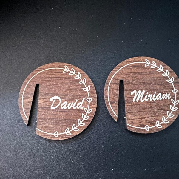 Personalized Wooden Drink Tags | Wedding Seating Place Cards | Custom ...