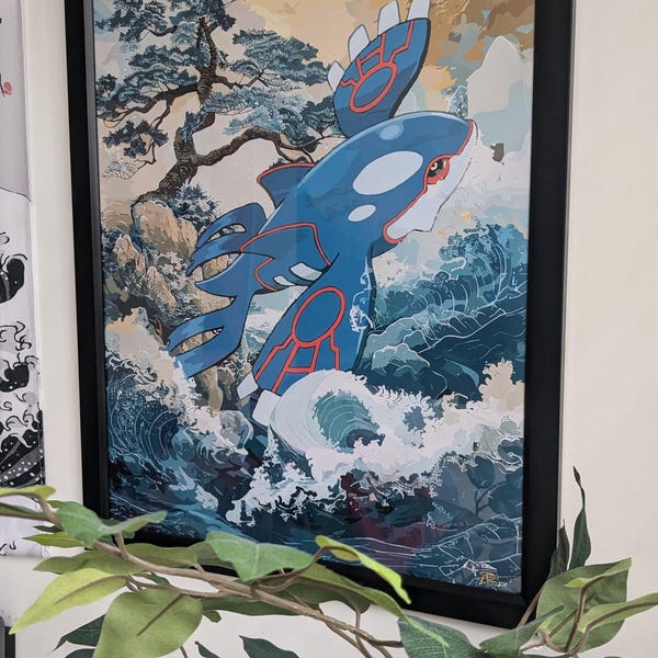 Rayquaza Poster: Japanese Style Pokemon Inspired Anime Artwork ...
