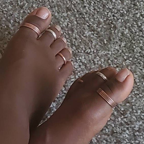 Solid Copper Toe Ring Adjustable - Etsy