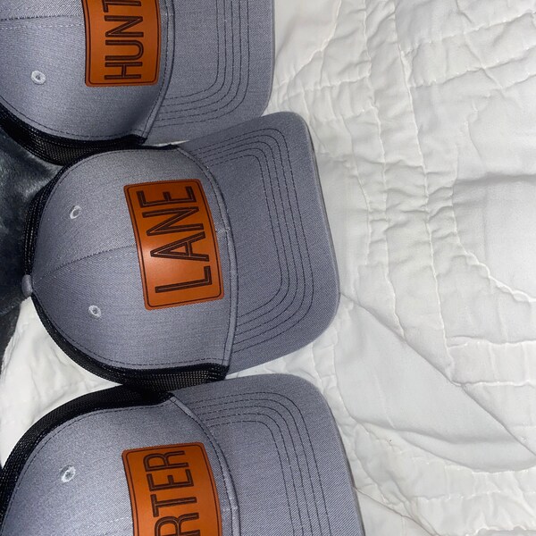School Mascot Leather Patch Hat, Laser Engraved for School Brand, Team ...