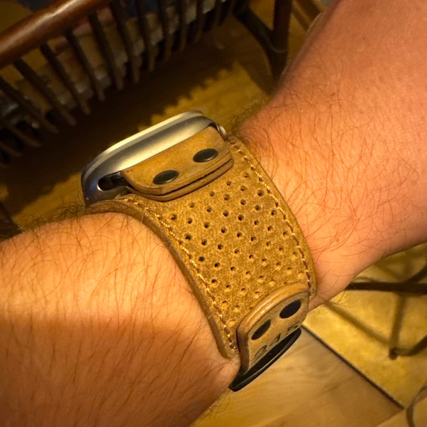 Brown Apple Watch Ultra/ultra2/ultra3 Cuff Band / Unique Perforated ...
