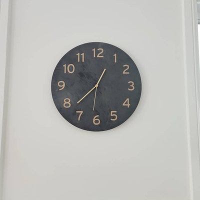 Slate Type Stone Wall Clock Mixed With Rustic, NO Seconds Hand ...