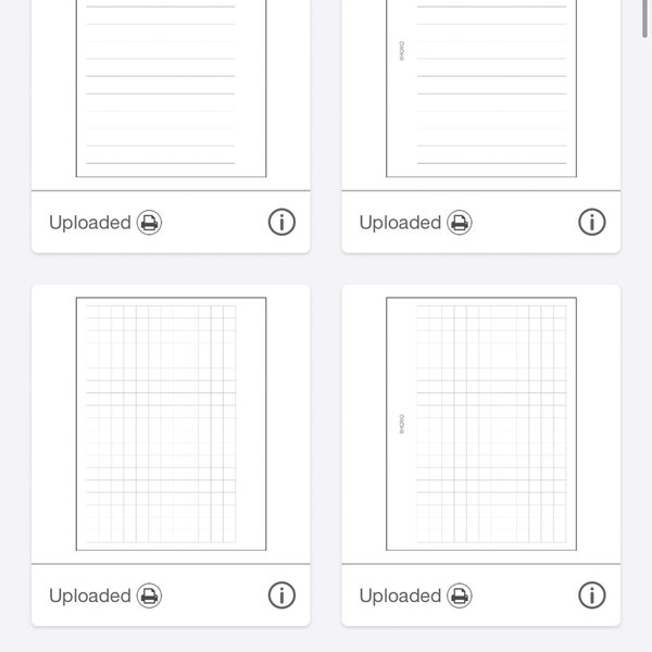 Micro Happy Planner Notes Inserts Grid Lines Dot Dotted Set, Printable ...