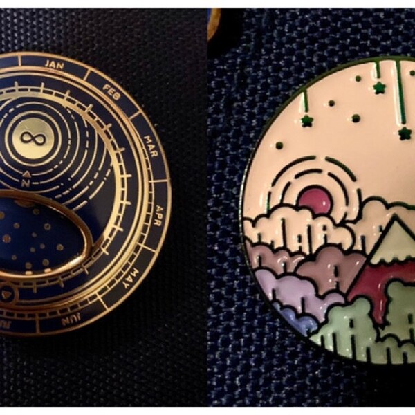 Blue Mini Planisphere Spinning Enamel Pin - Etsy