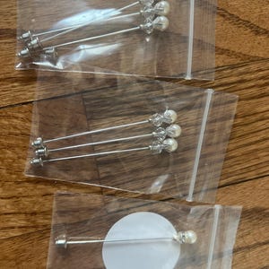 Pearl Hatpins, Silver Plated Hijab Pins, Bridal Accessories - Etsy