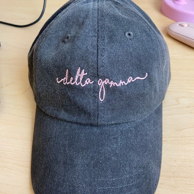 Delta Gamma Handwriting Script Baseball Cap Officially Licensed Greek Sorority Ball Hat Big ...