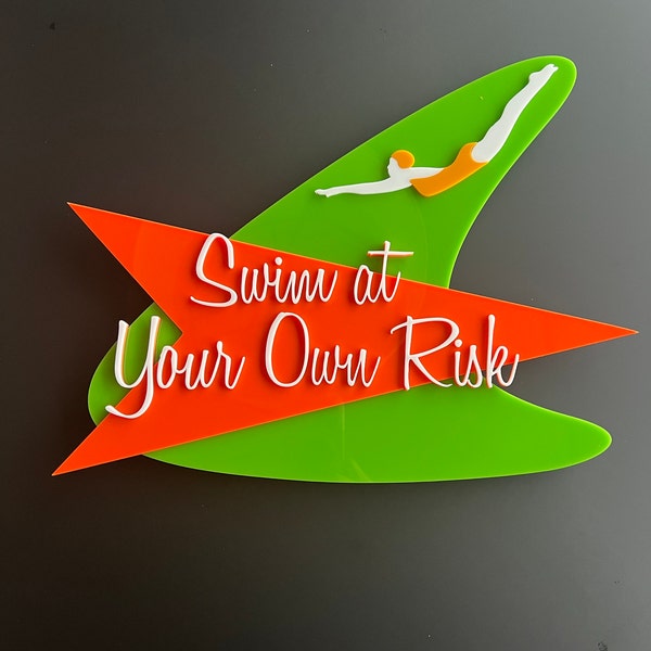 Mid Century Modern "atomic Boomerang" Sign : Retro Palm Springs Decor ...