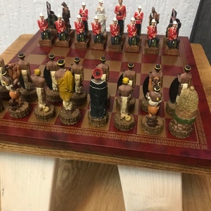 ZOMBIES: Handpainted Chess Set With Leatherlike Chess Board - Etsy