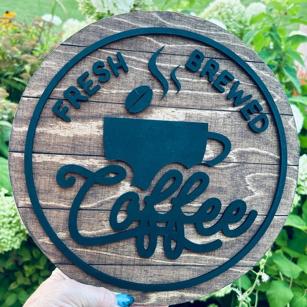 Coffee Sign Svg, Fresh Brewed Coffee Svg, Coffee Bar Sign Svg, Coffee ...