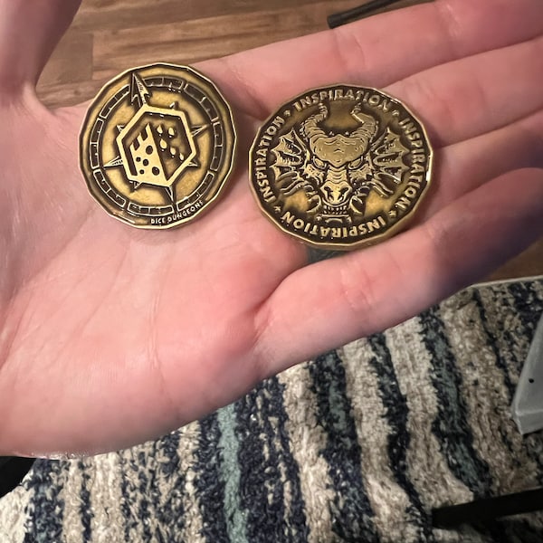 Inspiration Coin Tokens (antique Gold) for D&D, Dungeons and Dragons ...