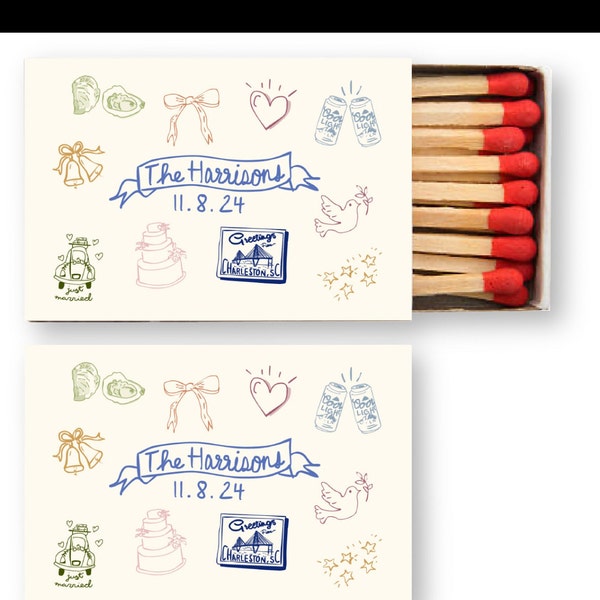 Custom Matchbox Design - COLOR, Matchbox Template, Personalized Matches ...