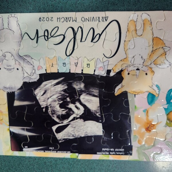 PREGNANCY Announcement PUZZLE With Custom Ultrasound Photo | Text is ...