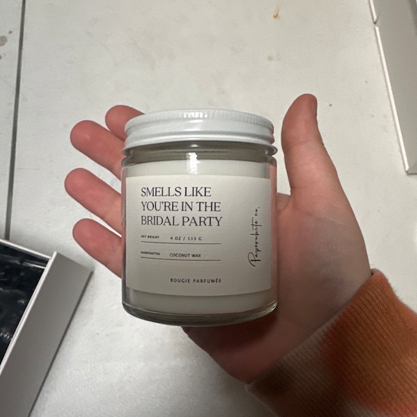 Elegant Candle for Bridal Party, Unique Proposal Keepsake for Weddings ...