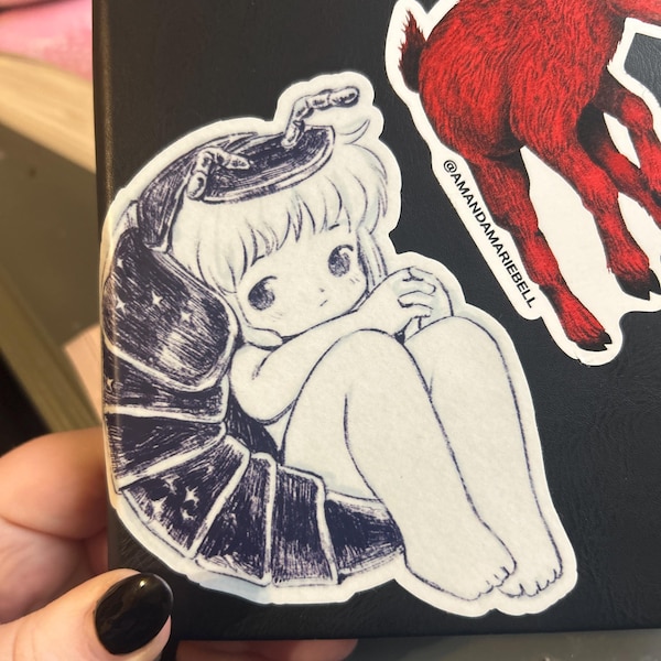 Bug in a Ball Sticker | Creepy Cute Isopod Girl Art on Waterproof Vinyl ...