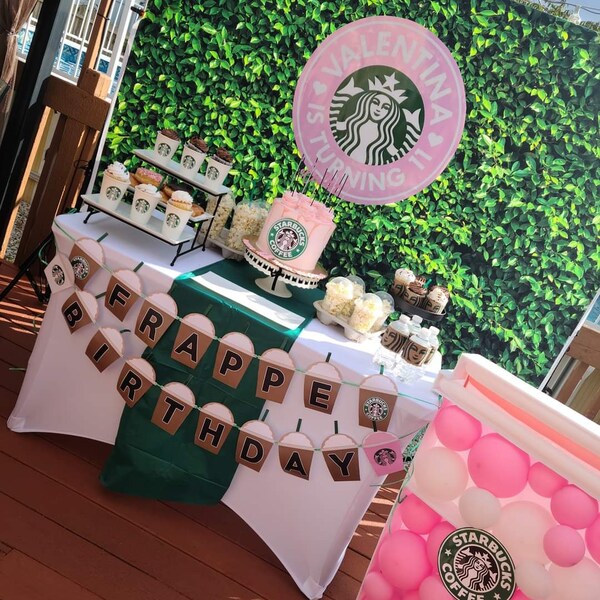 Frappe Birthday Banner INSTANT DOWNLOAD / Coffee Birthday / Frappucino ...