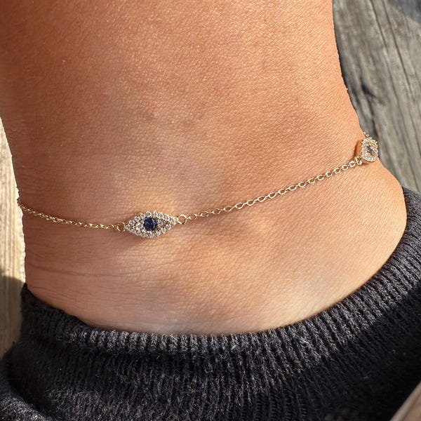 Evil Eye Anklet, Evil Eye Jewelry, Anklet, Beach Anklet, Evil Eye ...