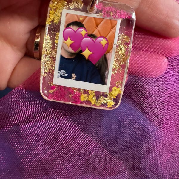 Personalized Photo Keychain -customize W/your Photo, Resin Photo ...