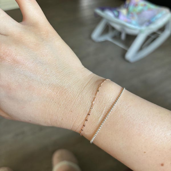 14K Gold Glitter Chain Y Drop Necklace, Flat Link Chain Y-drop Chain ...