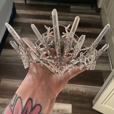 Merida Quartz Crystal Crown, Spiky Crown, Unusual Tiara, Queen's ...