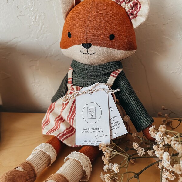 Fox Sewing Pattern PDF - Make a Fox or Wolf Woodland Animal Cloth Doll/stuffed Animal Toy - by ...