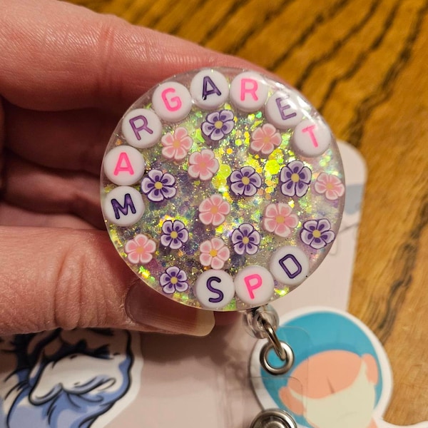 Custom Resin Badge Reel: Charm Bead Alligator Clip - Etsy