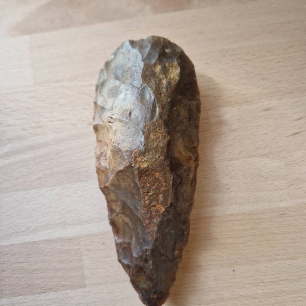A Fabulous French Acheulean Biface Made Out of Solid Glossy Jasper-like ...