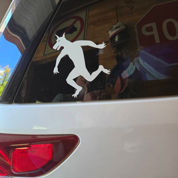Dogman Vinyl Decal | Cryptid | Car Decal | Window Decal | Laptops ...