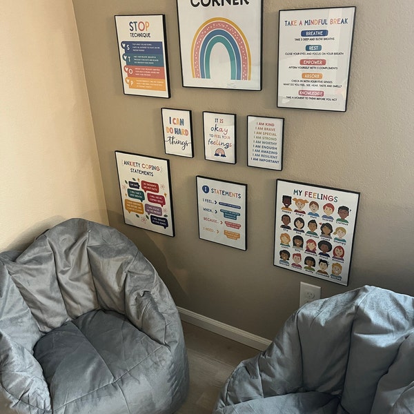 40 Calm Down Corner Posters Sign Kit Calming Decor Print Counselor ...