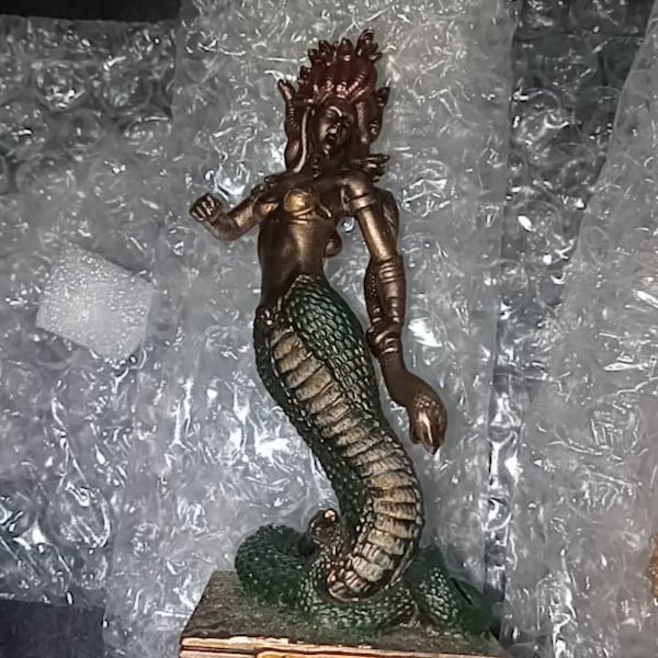 Vintage Medusa Mini Statue - Small Hand-painted Ancient Greek Gorgon ...
