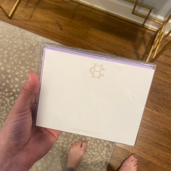 Personalized Note Cards, Monogram Stationery Monogrammed Note Cards ...