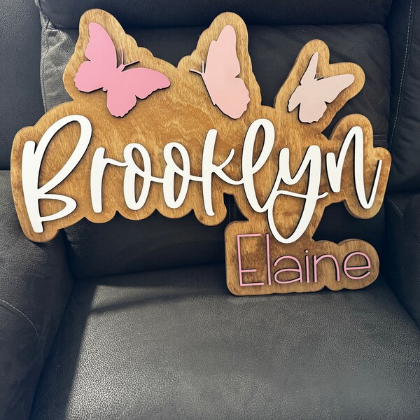Butterfly Name Sign, Nursery Name Sign, Butterfly Nursery Decor, Name ...
