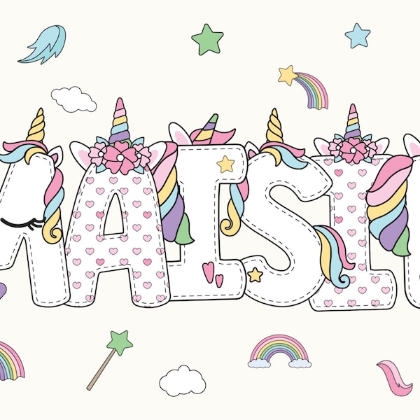 Unicorn PNG, Unicorn Letters, Kids Designs, Unicorn Sublimation ...