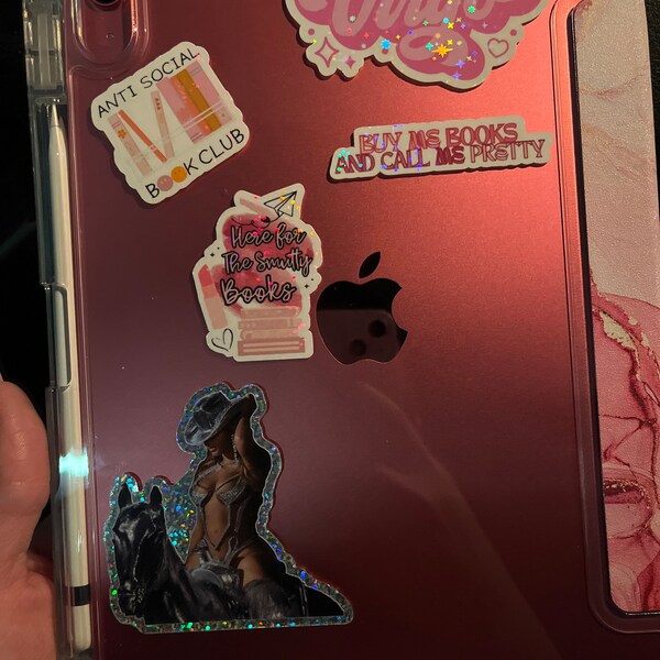 Pink Bookish Holographic Sticker Bundle Bookish Kindle Stickers Book ...
