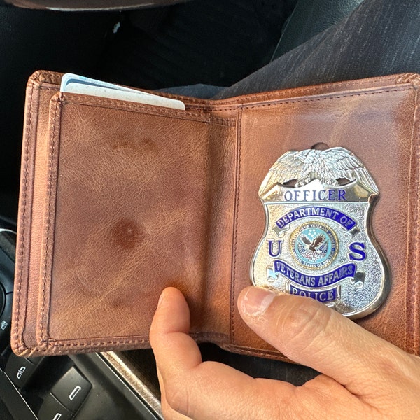 Police Badge Wallet All Leather Universal Fit- Turquoise - Etsy