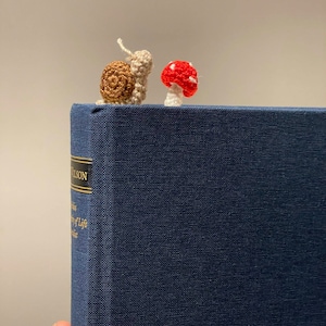 Mushroom Crochet Bookmark, Snail Crochet Bookmark, Crochet Bookmarks ...