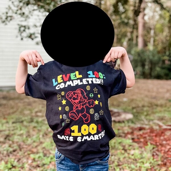 Mario 100 Days of School Completed SVG - Etsy