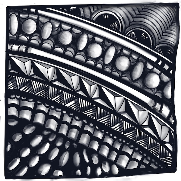 3D Zentangle: Shading Crescent Moon PDF Ebook - Etsy