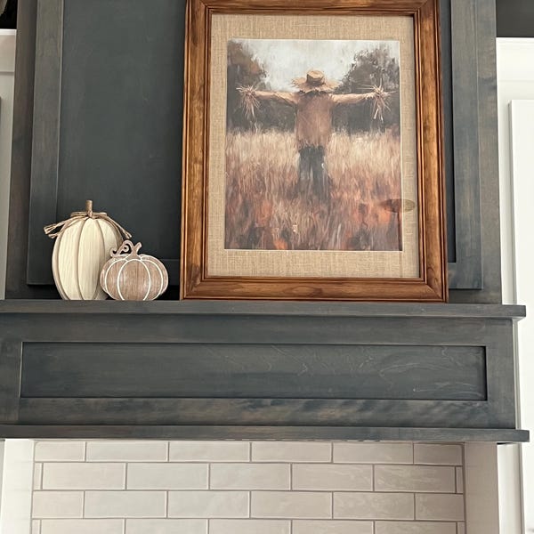 Rustic Scarecrow Fall Print: Moody Farmhouse Halloween Decor (digital ...